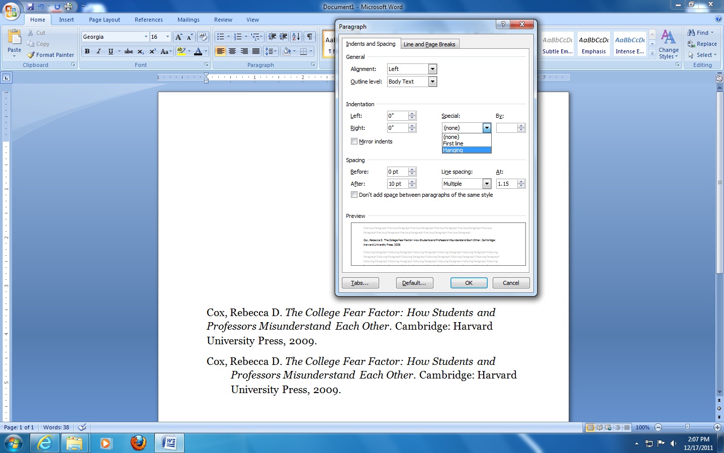 Microsoft Word How To Do A Hanging Indent Bettaten