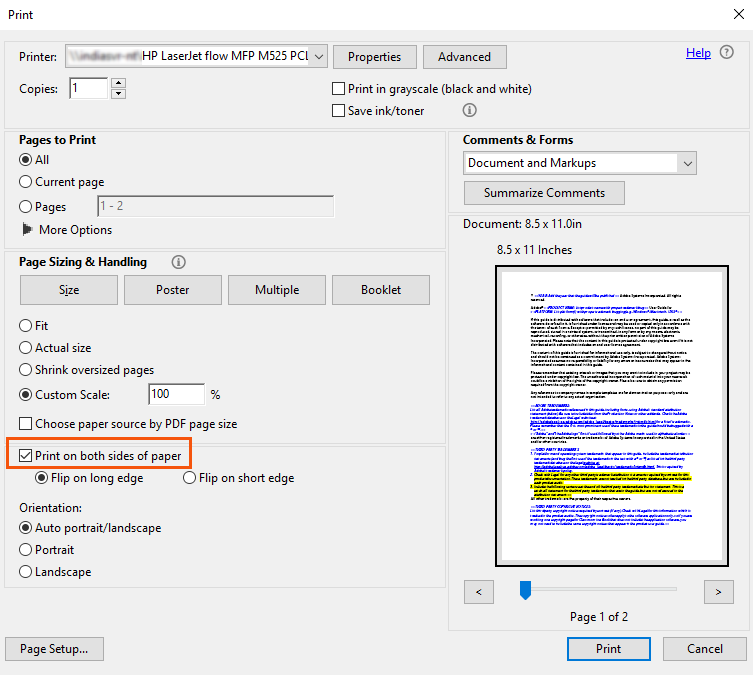 Can I Print A Document On Both Sides duplex With The Library Printers 
